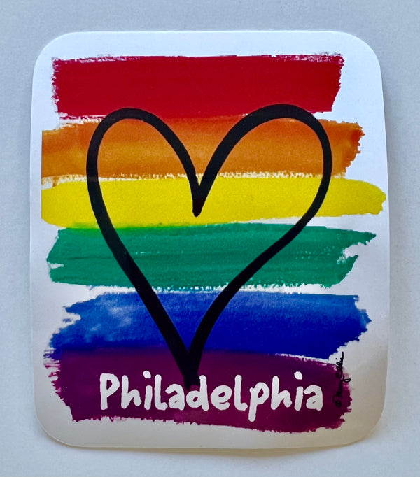 Philadelphia Sticker Rainbow Pride Heart - Fifth Avenue Manufacturers