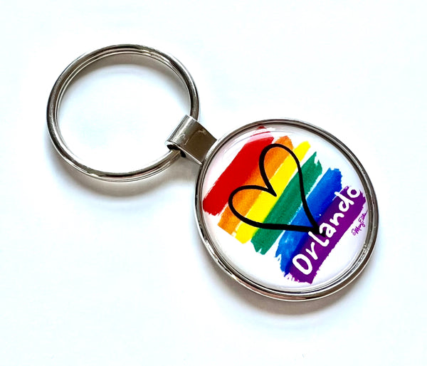 Orlando Keychain Rainbow Heart - Fifth Avenue Manufacturers