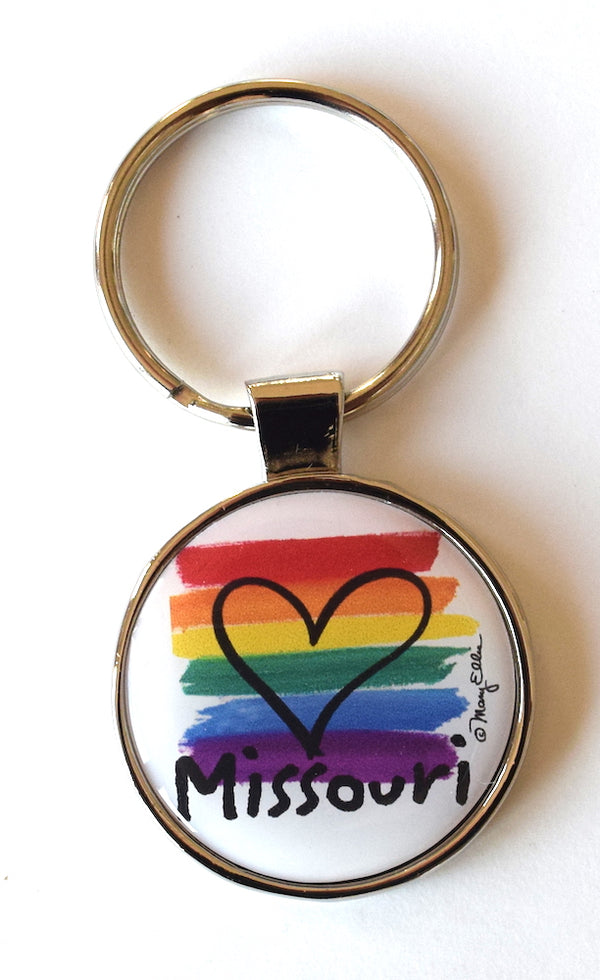 Missouri Keychain Rainbow Pride Heart - Fifth Avenue Manufacturers
