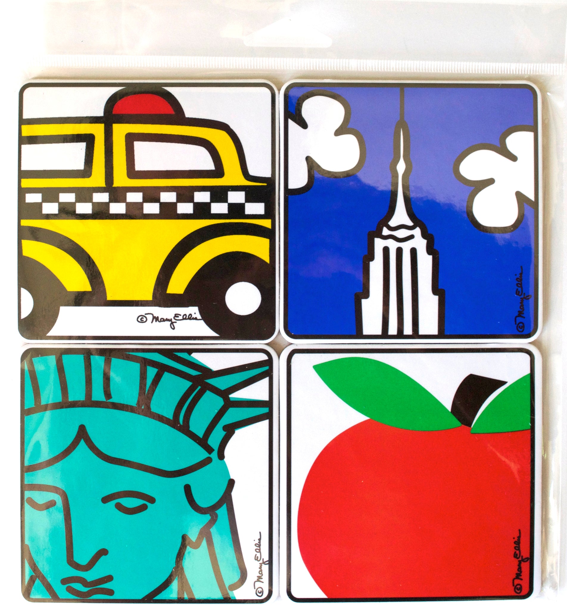 New York Coaster Set of 4 Icons - Fifth Avenue Manufacturers